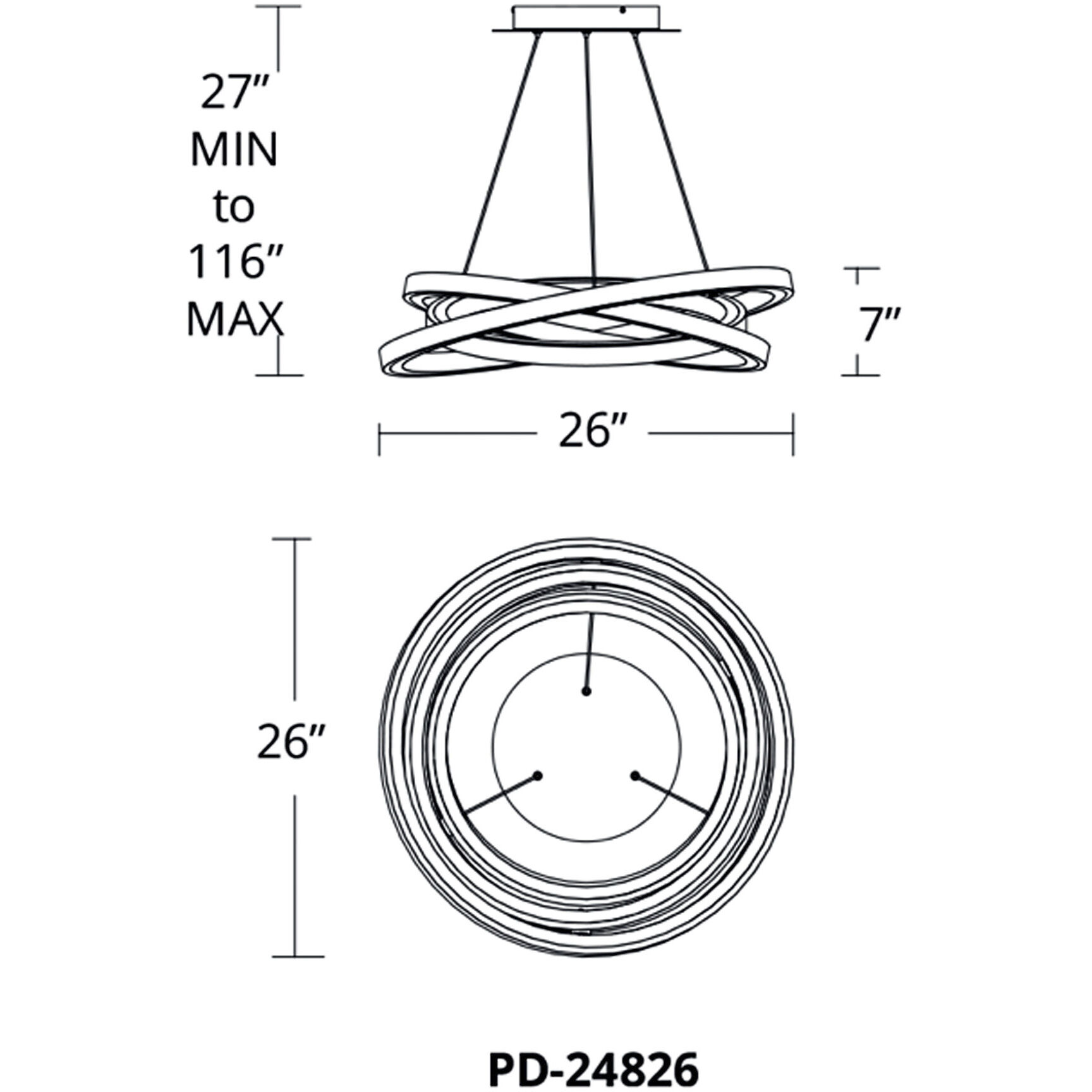 Modern Forms PD-24826-TT Veloce LED 26 inch Titanium Chandelier Ceiling ...
