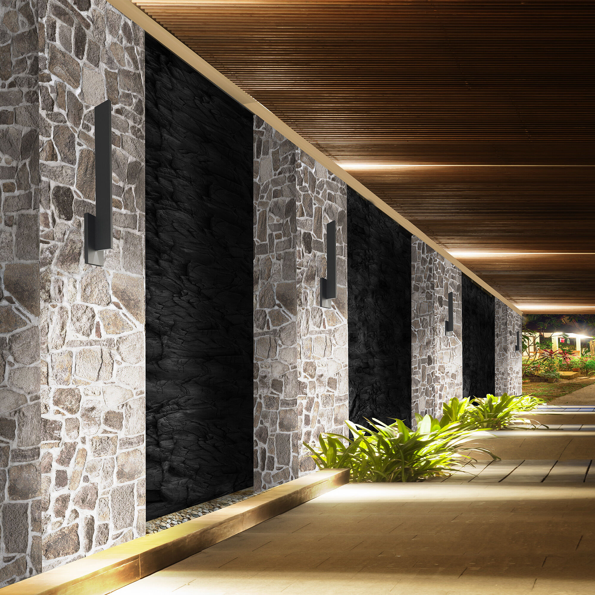 Modern Forms WS-W18122-30-BK Mako LED 22 inch Black Outdoor Wall Light ...