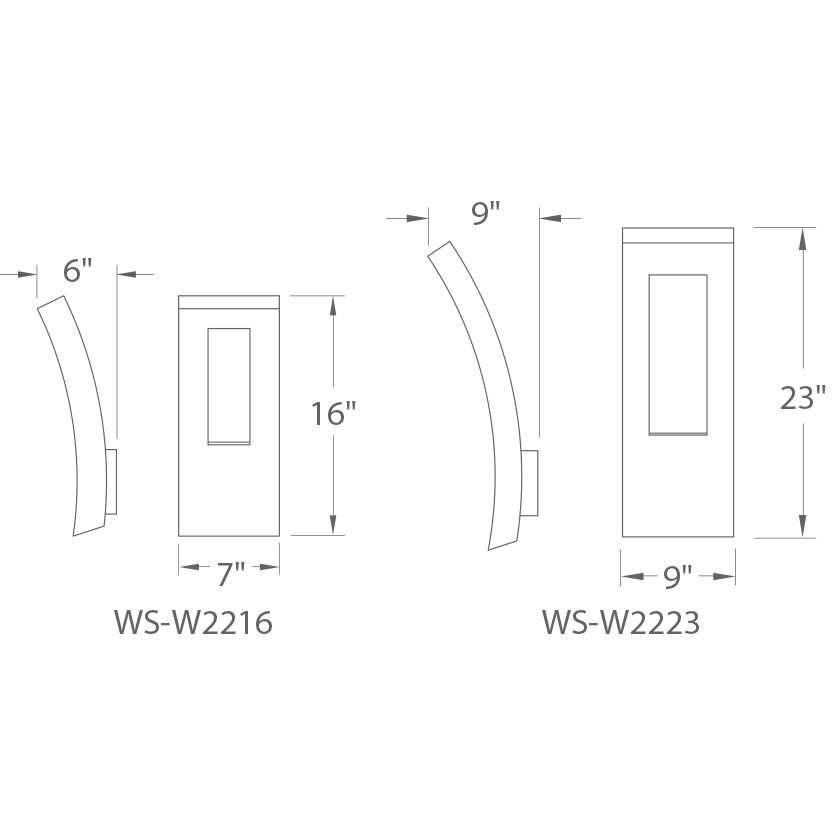 Modern Forms WS-W2223-BK Dawn LED 23 inch Black Outdoor Wall Light in 23in.