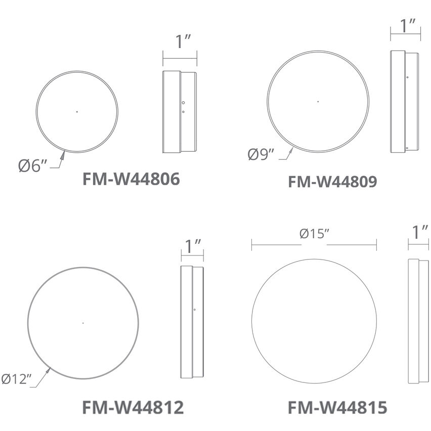 Modern Forms FM-W44812-30-BK Pi LED 12 inch Black Flush Mount Ceiling ...