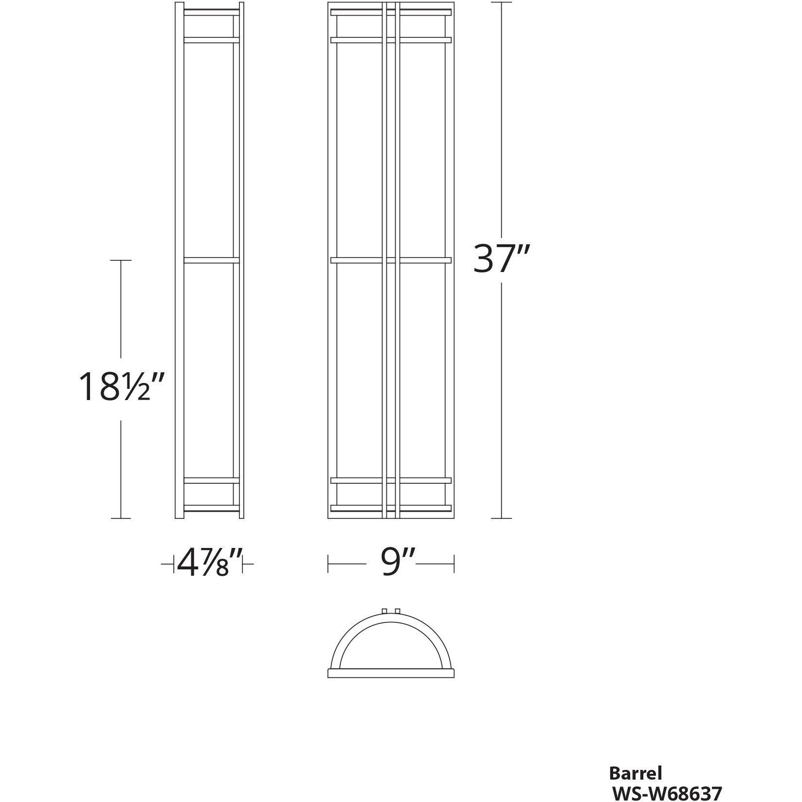Modern Forms WS-W68637-BK Skyscraper LED 37 inch Black Outdoor Wall ...