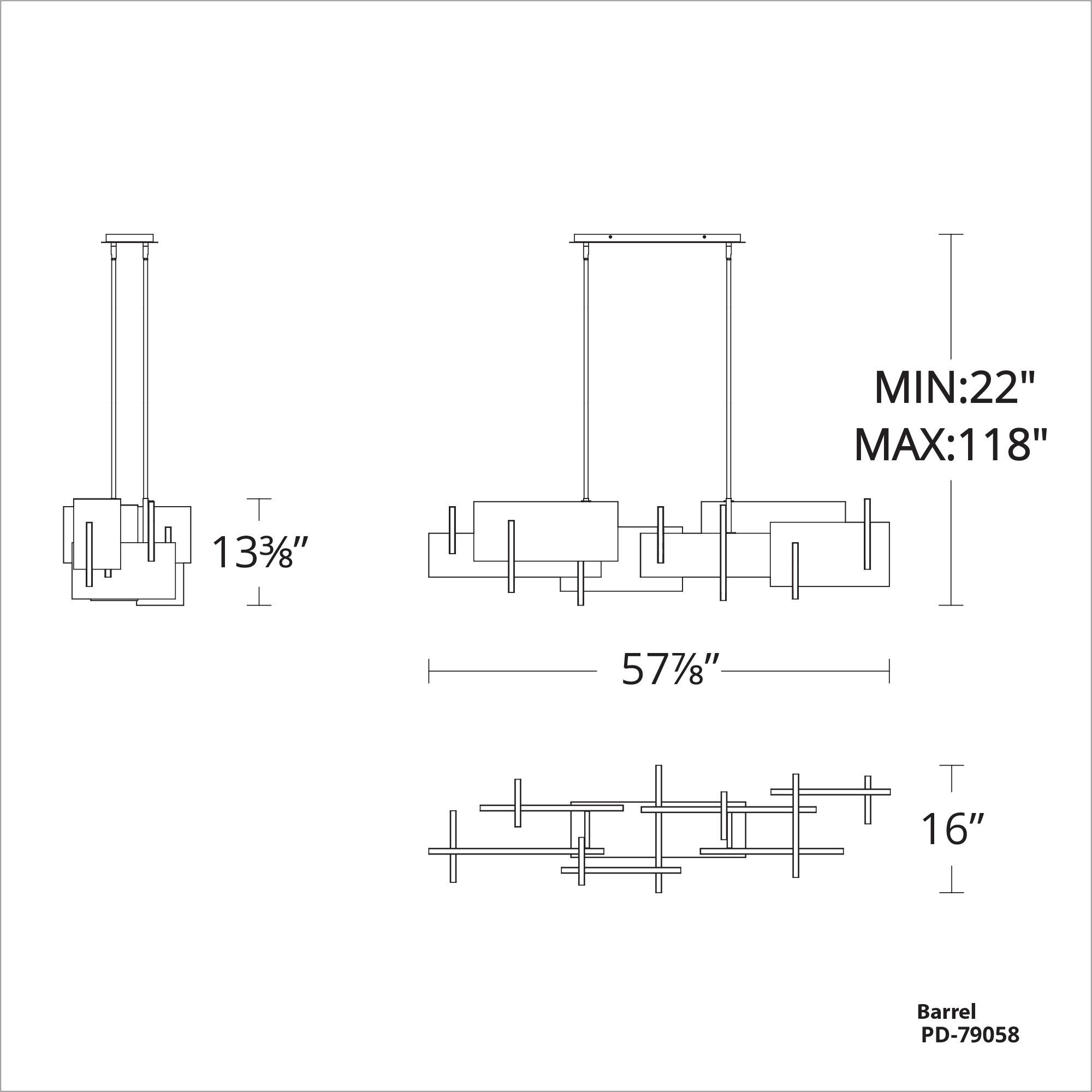 Modern Forms PD-79058-AB Amari LED 16 inch Aged Brass Chandelier ...