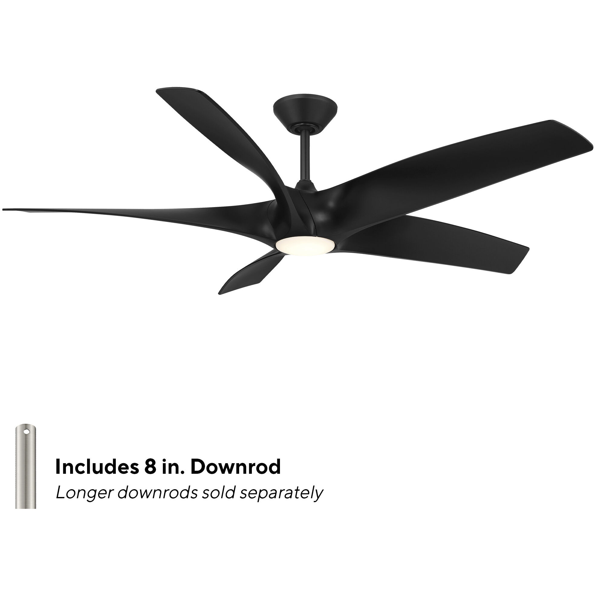 Modern Forms FR-W2401-62L-MB Zephyr 62 inch Matte Black Downrod Ceiling Fan