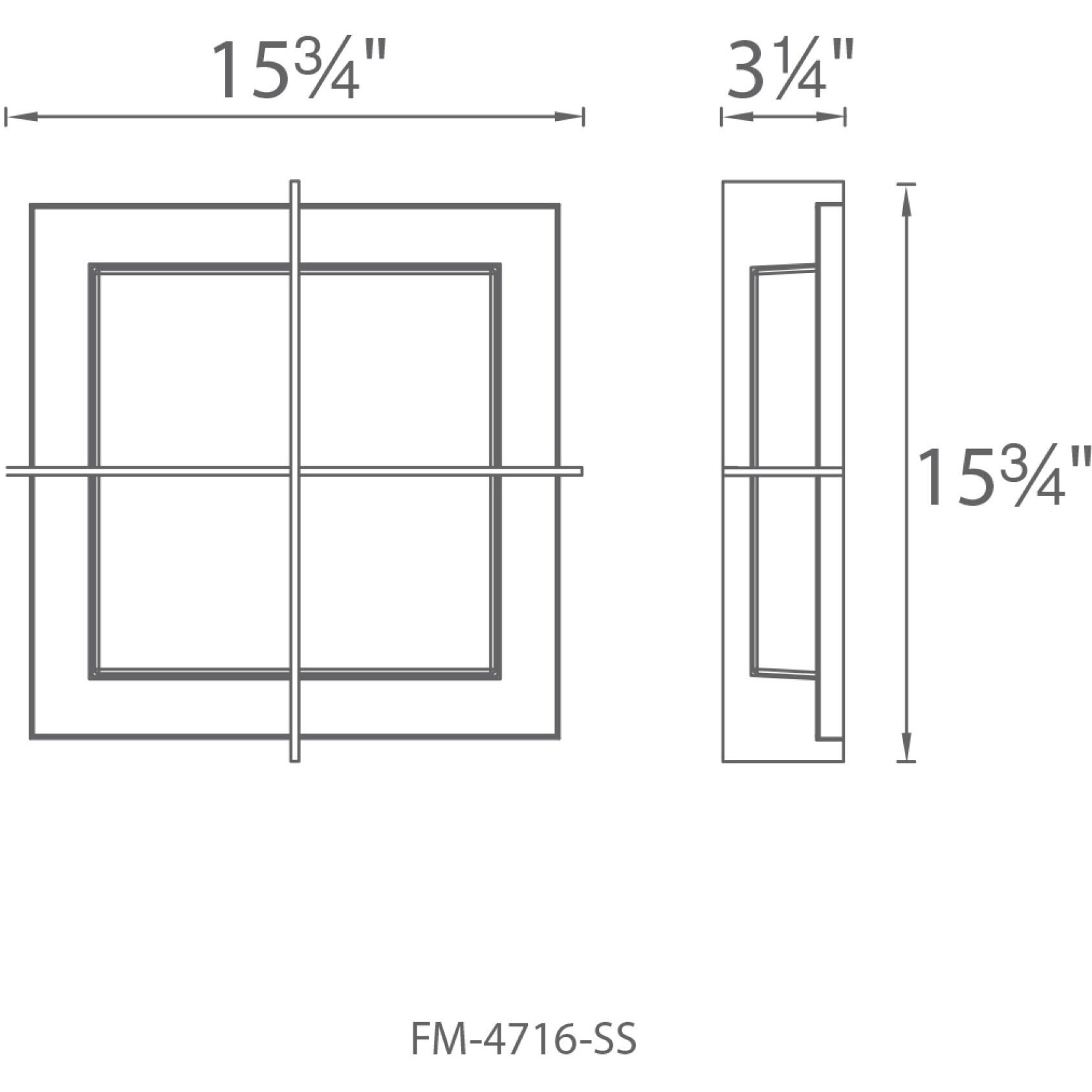 Modern Forms FM-4716-SS Razor LED 16 inch Stainless Steel Flush Mount ...