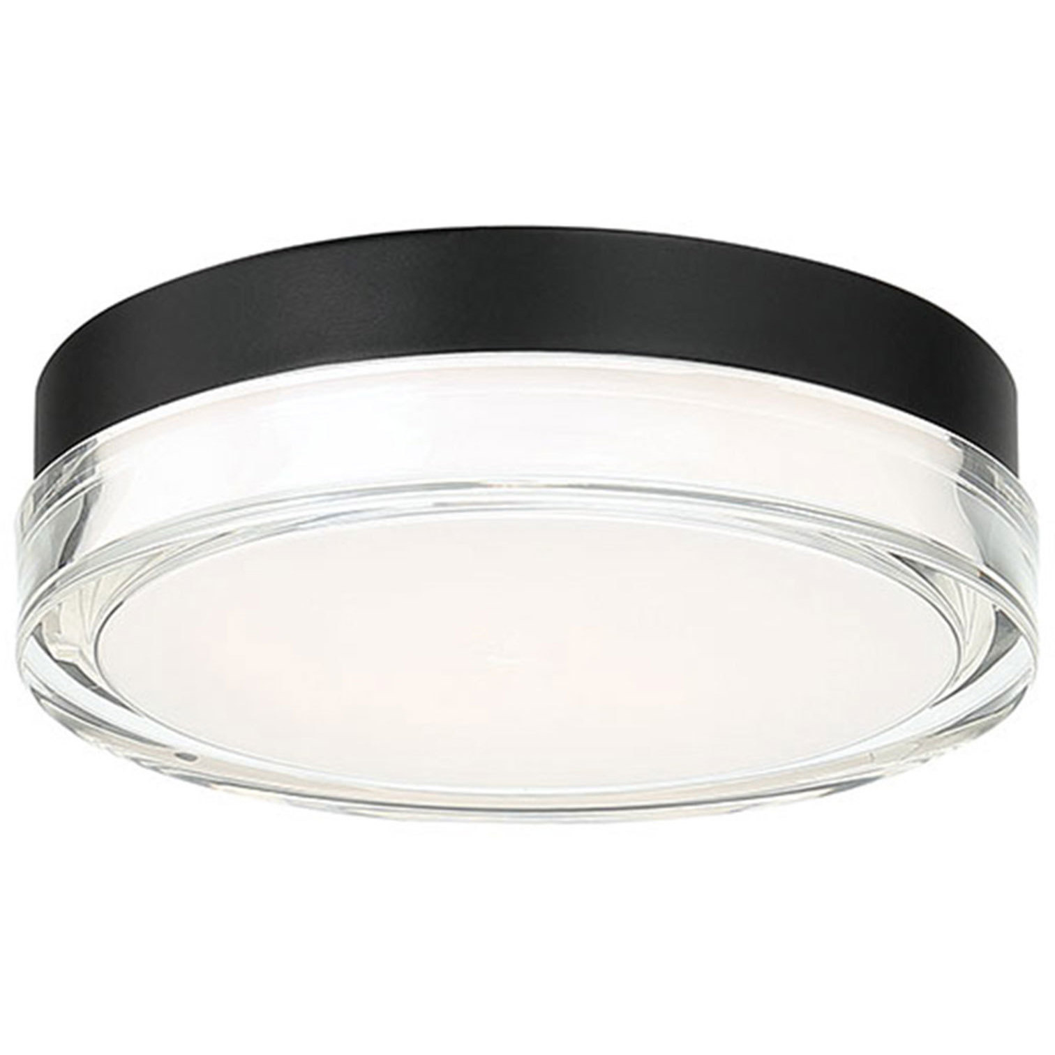 Pi 1 Light 9 inch Black Flush Mount Ceiling Light in 2700K, 9in.