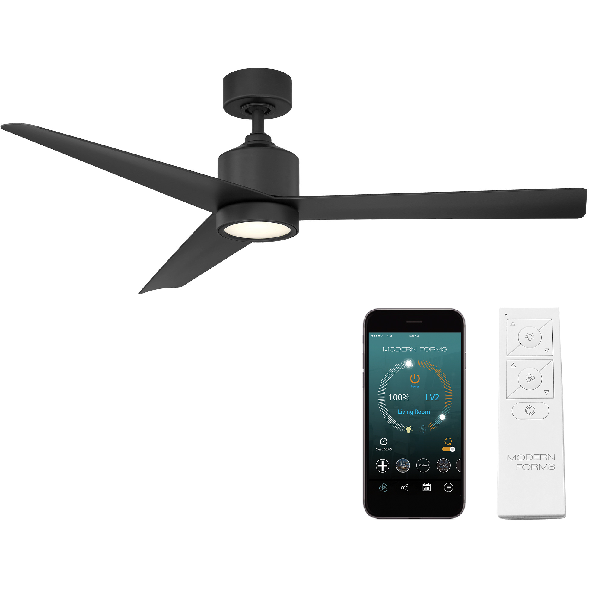 Modern Forms FR-W1809-54L-MB Lotus 54 inch Matte Black Downrod Ceiling ...