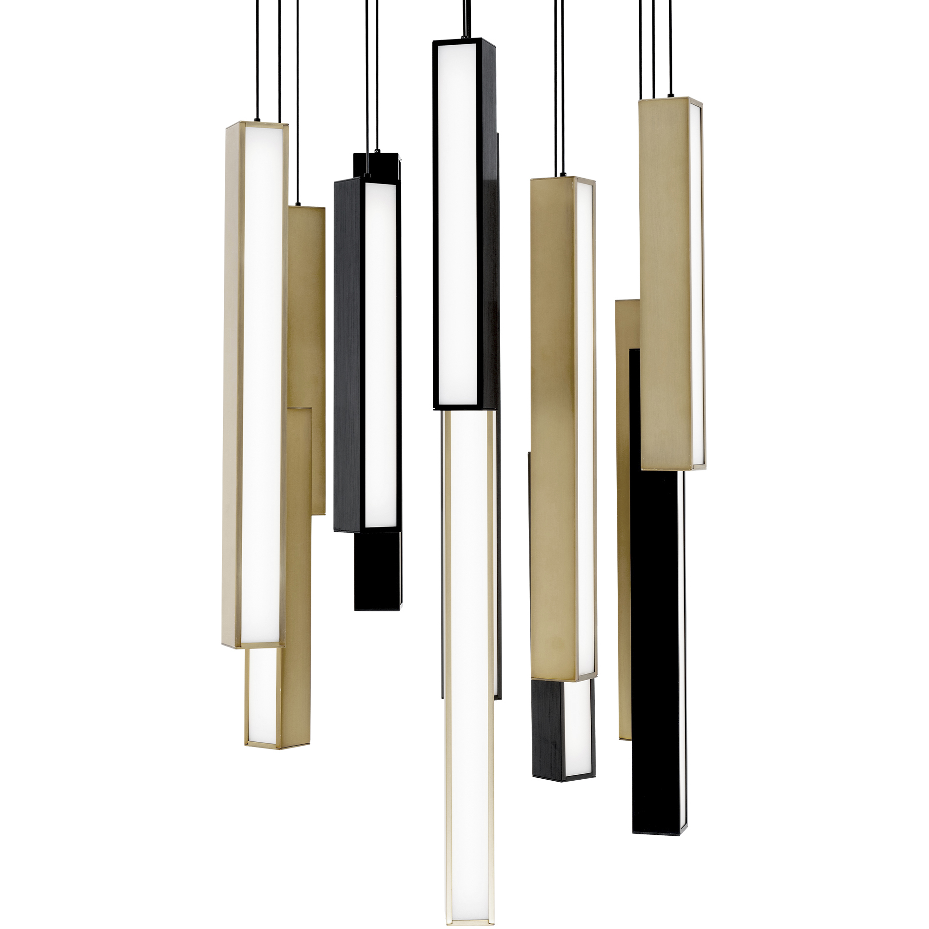 Modern Forms PD-64813S-BK/AB-BK Chaos 13 Light 20 inch Black Aged Brass ...