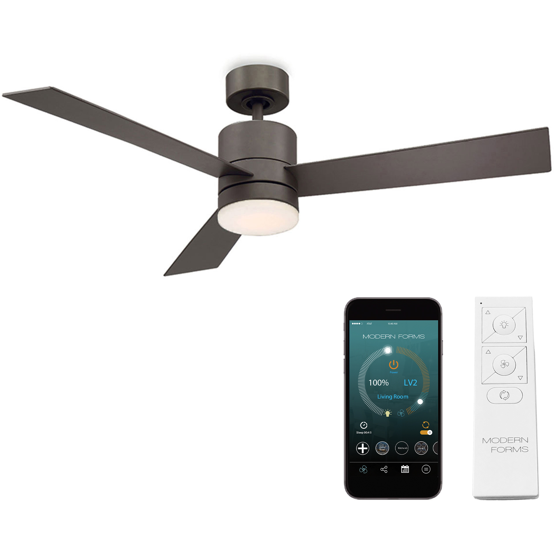 Modern Forms FR-W1803-52L-BZ Axis 52 inch Bronze Downrod Ceiling Fan in ...