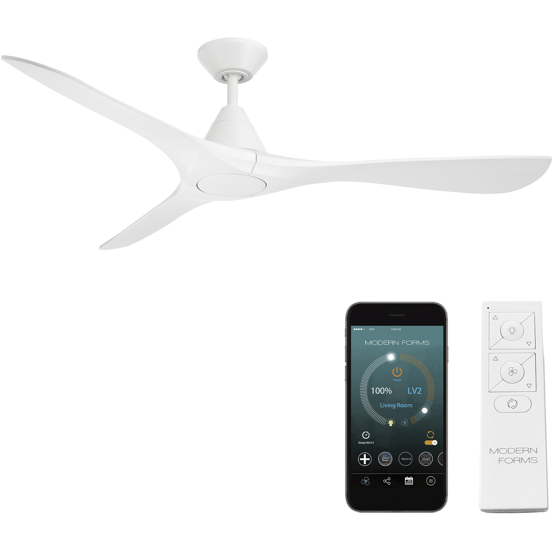Modern Forms FR-D2504-60-MW Carve 60 inch Matte White Downrod Ceiling Fan